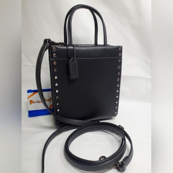Coach | Bags | Coach The Glovetanned Leather Crystal Rivets Mini Cashin ...